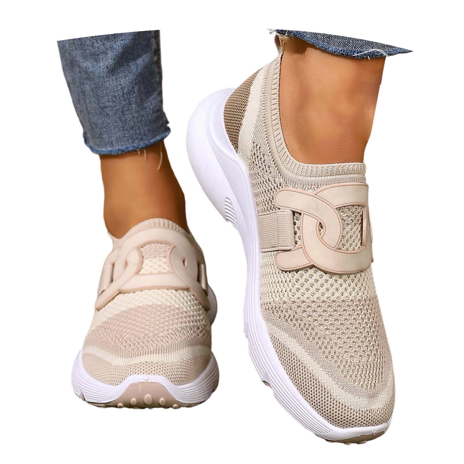 Fashion Sneakers Breathable Mesh Running Shoes Effortless Slip-On ...