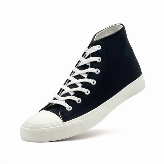 Fashion Sneakers PU Leather Casual Shoes for Women & Men Black Tennis ...