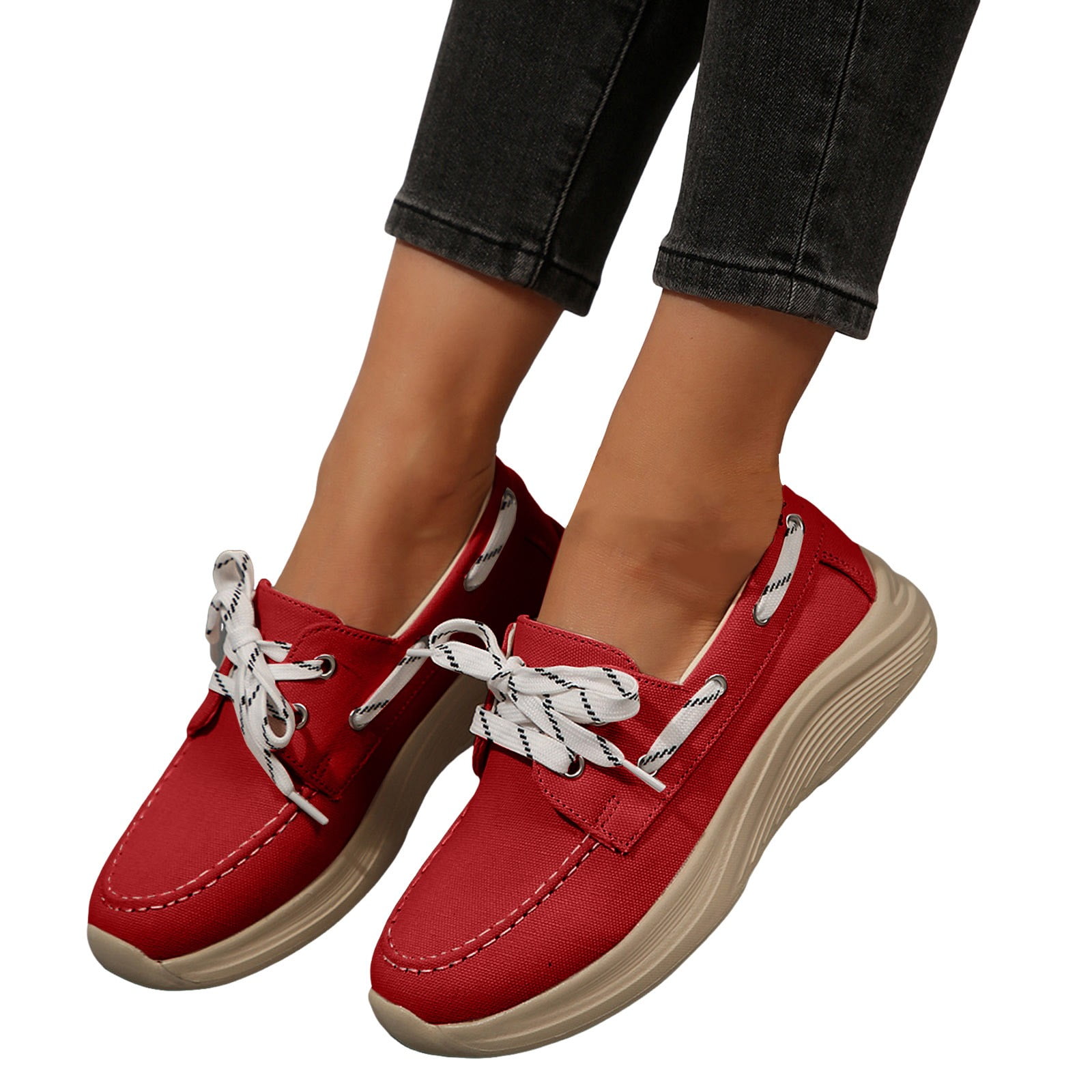 Fashion Sneakers for Women Fashion Casual Lace up Low Top Platform ...
