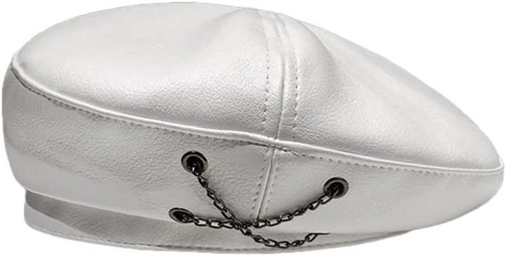 Fashion Soft PU Leather Beret Hat Beanie British Military Berets for ...