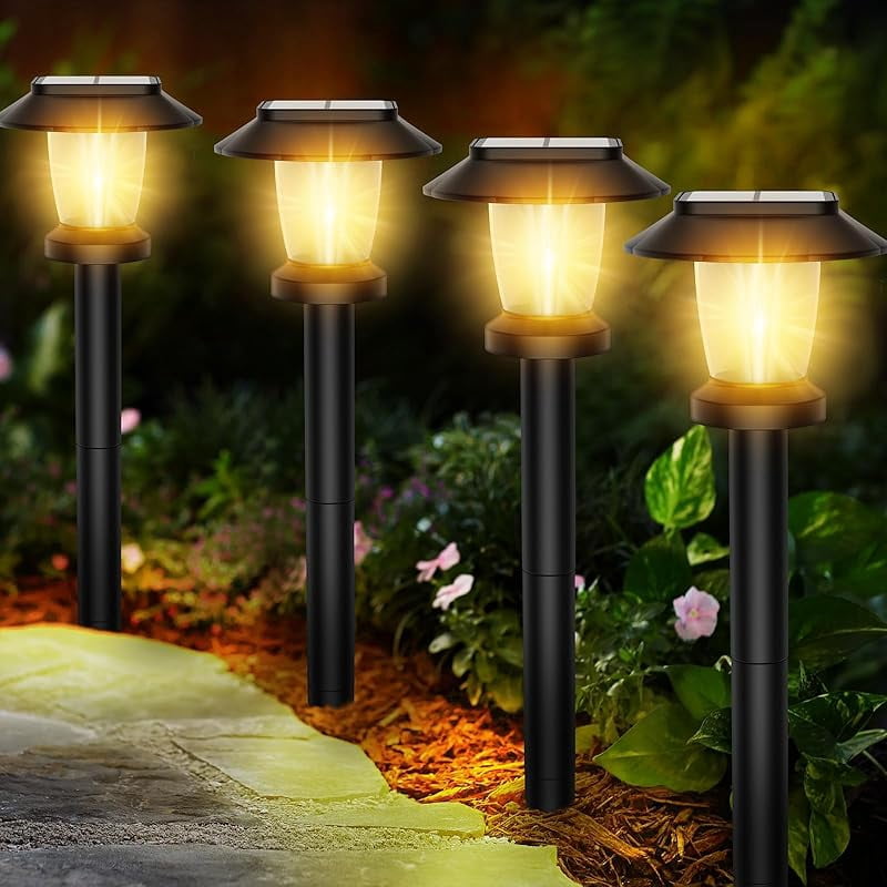 Fashion Solar Pathway Lights Outdoor - 6 Pack Solar Powered Garden ...