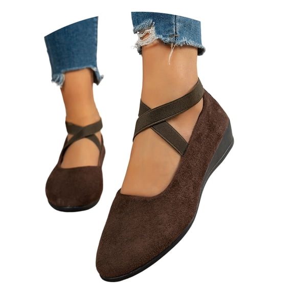 Fashion Solid Color Elastic Casual Shoes a Slip on Temperament ...