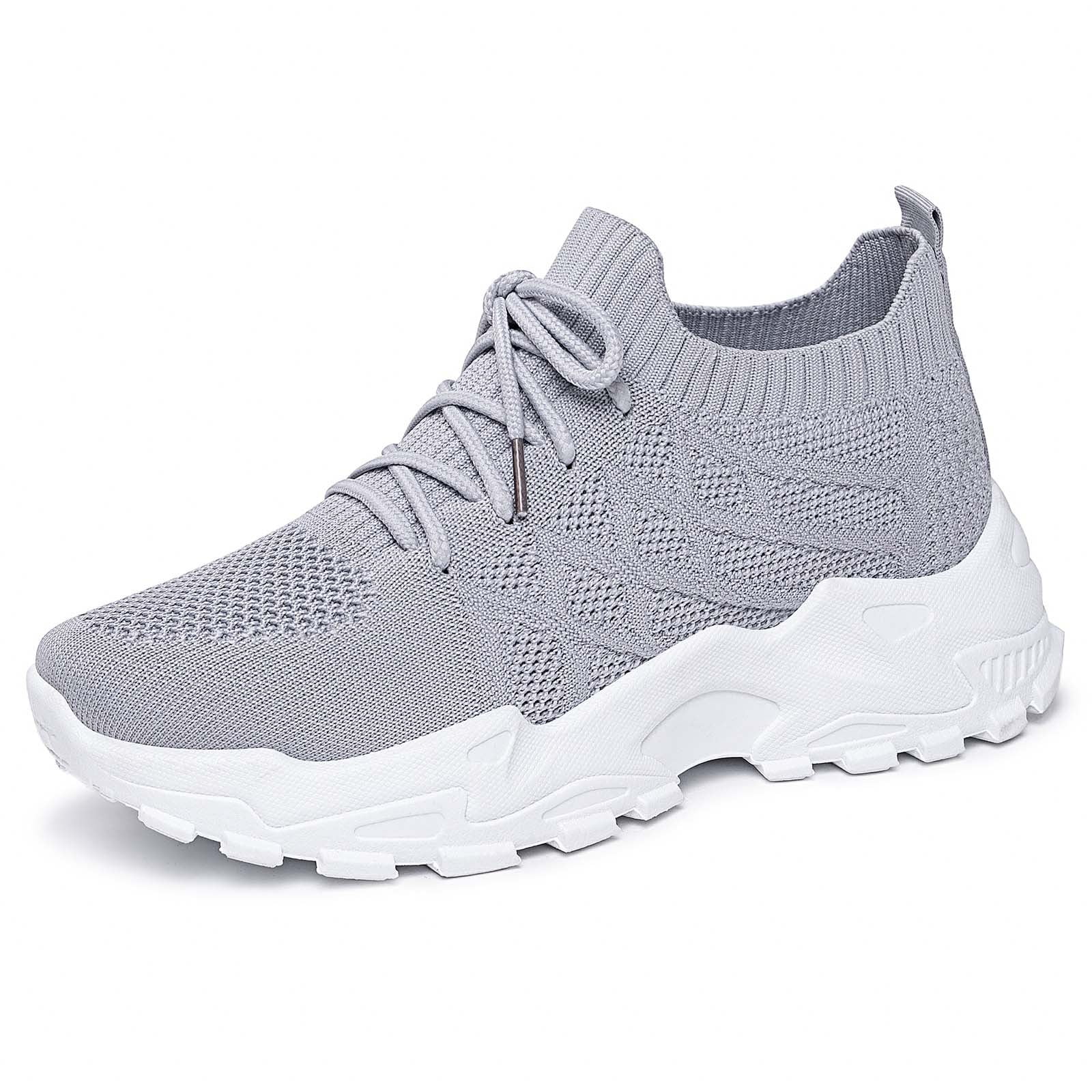 Fashion Solid Color Mesh Thick-Soled Sports Sneakers Breathable Mesh ...