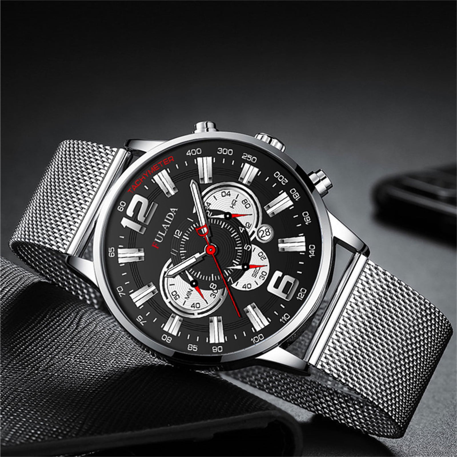 Fashion Sport Men's Stainless Steel Steel Band Quartz Analog Wrist ...