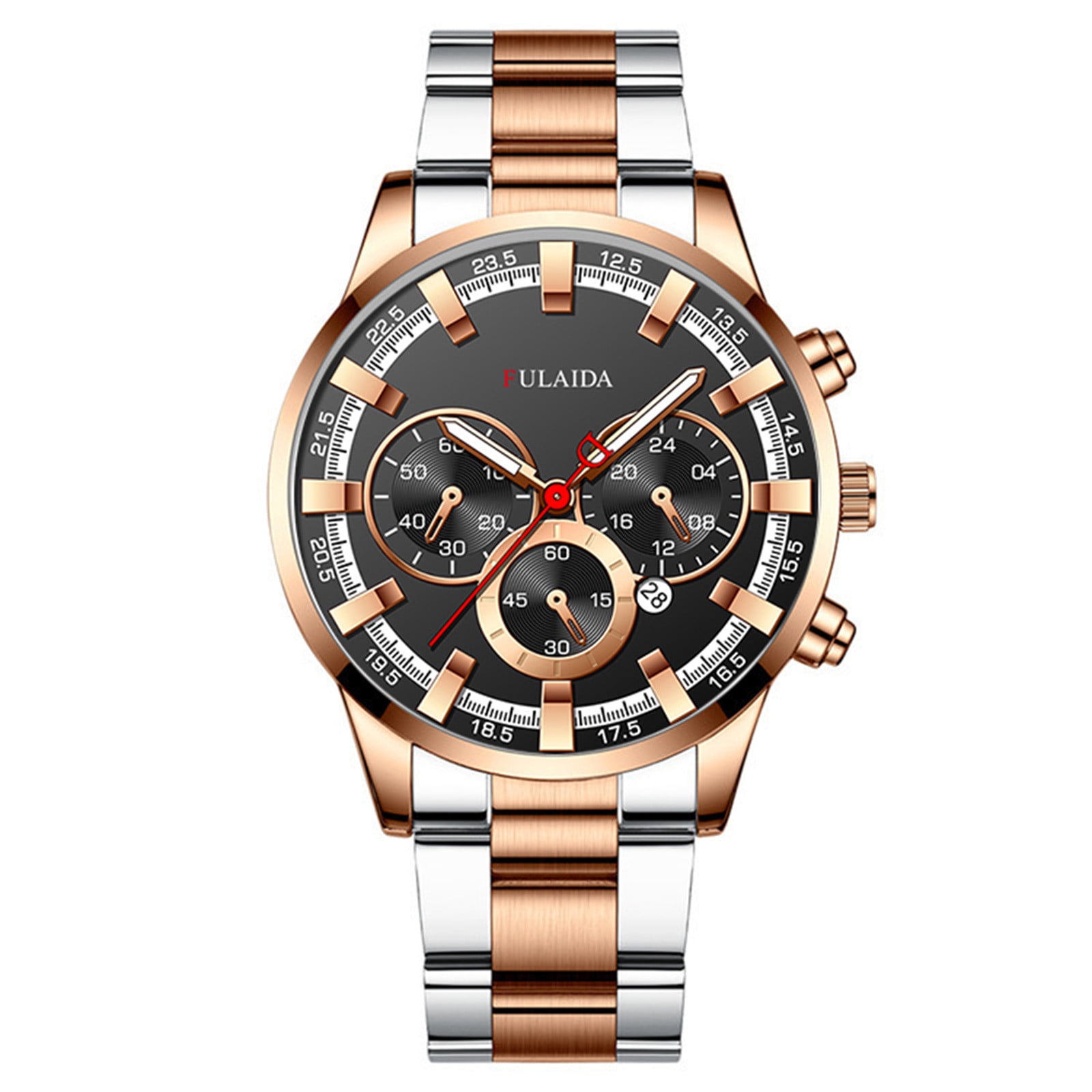 Fashion Sport Men's Stainless Steel Case Steel Band Quartz Analog Wrist ...