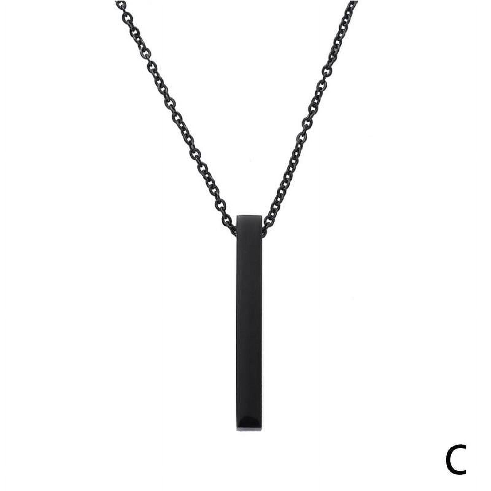 Fashion Stainless Steel Long Chain Men Women Cuboid Pendant Necklace Jewelry H4C0 - Walmart.com