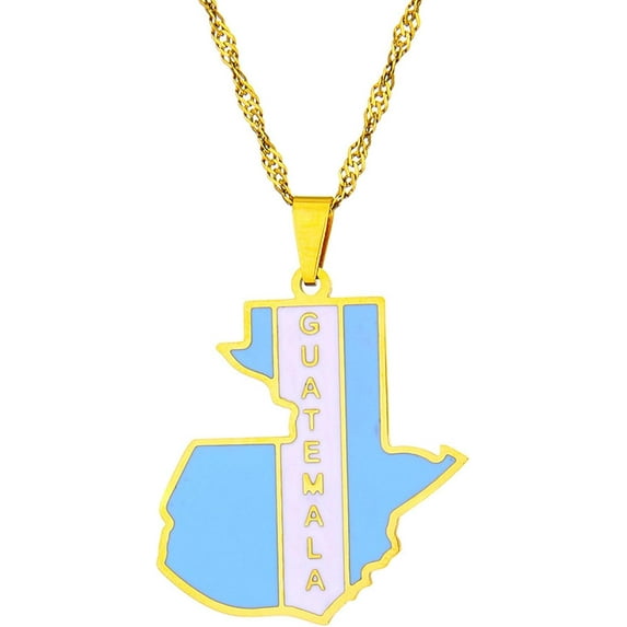 Fashion Stainless Steel Map of Guatemala Pendant Guatemalan Flag ...