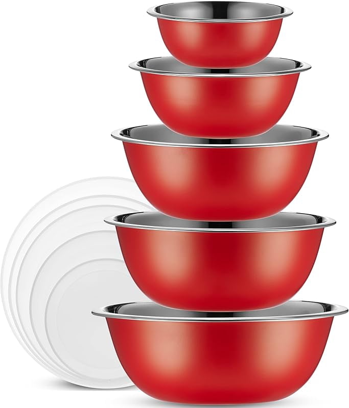 Fashion Stainless Steel Mixing Bowl Set, 10 Piece Stainless Steel ...