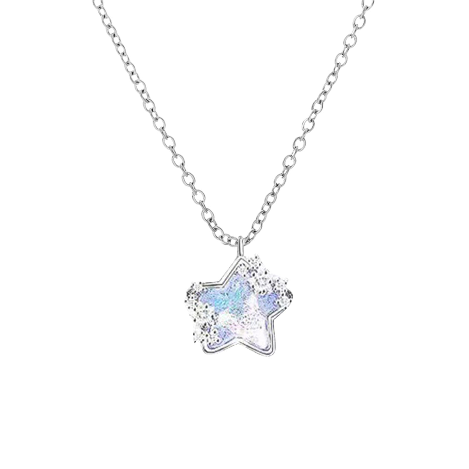 Fashion Star Moon Cross Necklace 1pc Diamond Necklace Woman Beating
