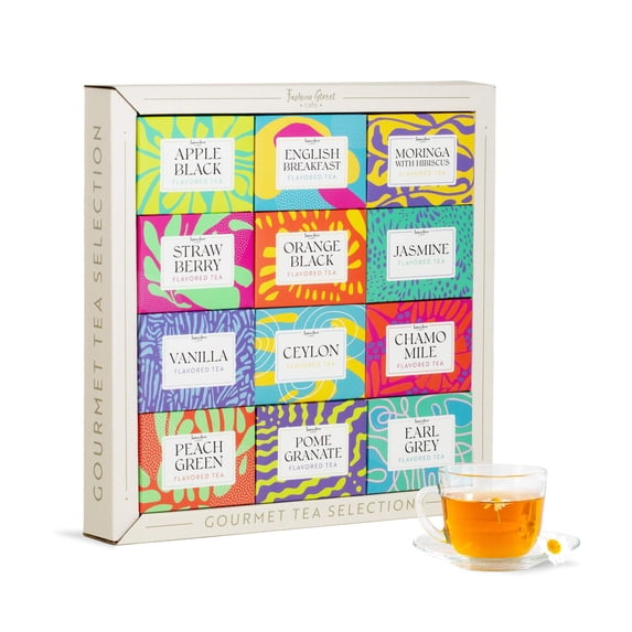 Fashion Street Cafe Gourmet Tea 12 Flavor Assortment Gift Set - Walmart.com