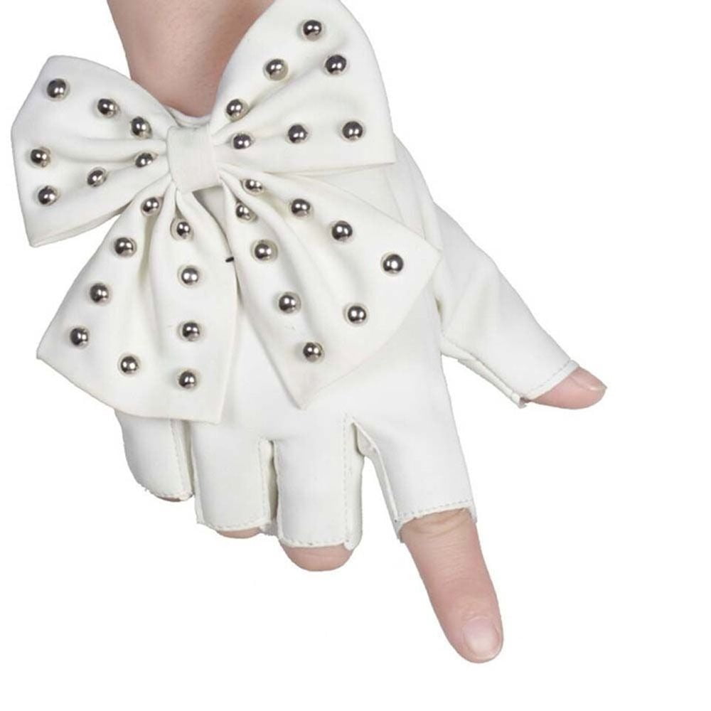 Fashion Street Dance PU Material Imitation Leather Rivet Dancing Gloves ...