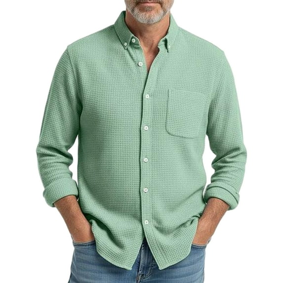 Fashion Streetwear Men's Winter Comfy waffle Casual Suit Long-sleeved ...