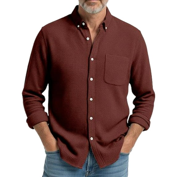 Fashion Streetwear Men's Winter Comfy waffle Casual Suit Long-sleeved ...