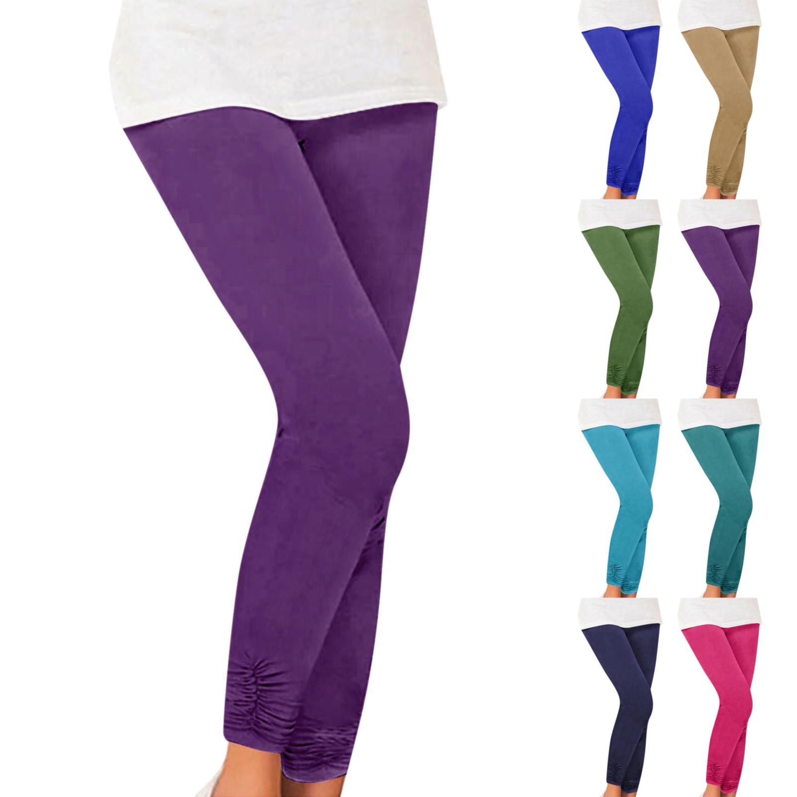 Fashion Stretch Pleated Leggings for Women Fall Winter Elastic Tight ...