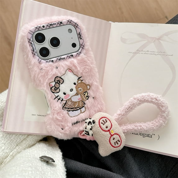 Fashion Style Cute Cartoon Plush Winter Hello Kitty Phone Case Suitable ...
