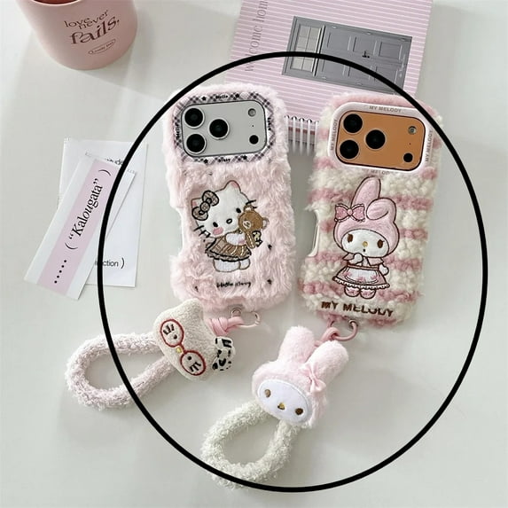 Fashion Style Cute Cartoon Plush Winter Hello Kitty Phone Case Suitable ...