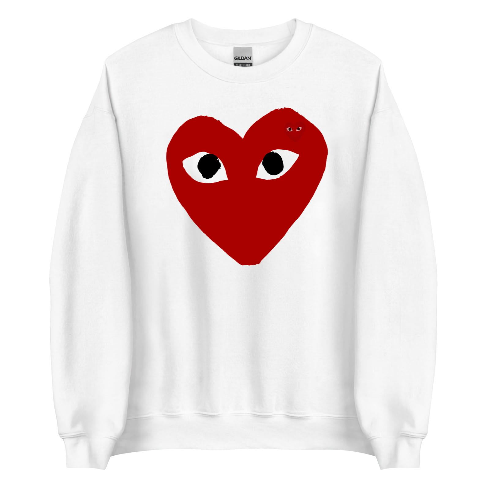Fashion Style Red Heart Emblem Shirt White-TH618 - Walmart.com