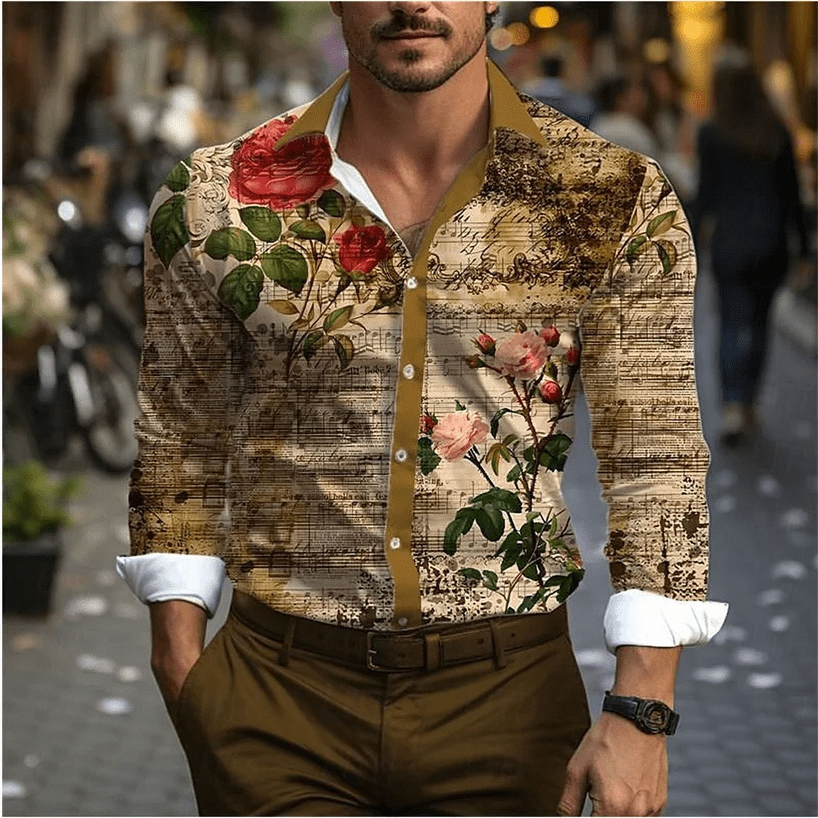 Fashion Suit T-Shirt Shirt Luxury Men's Button Lapel Casual Outdoor ...