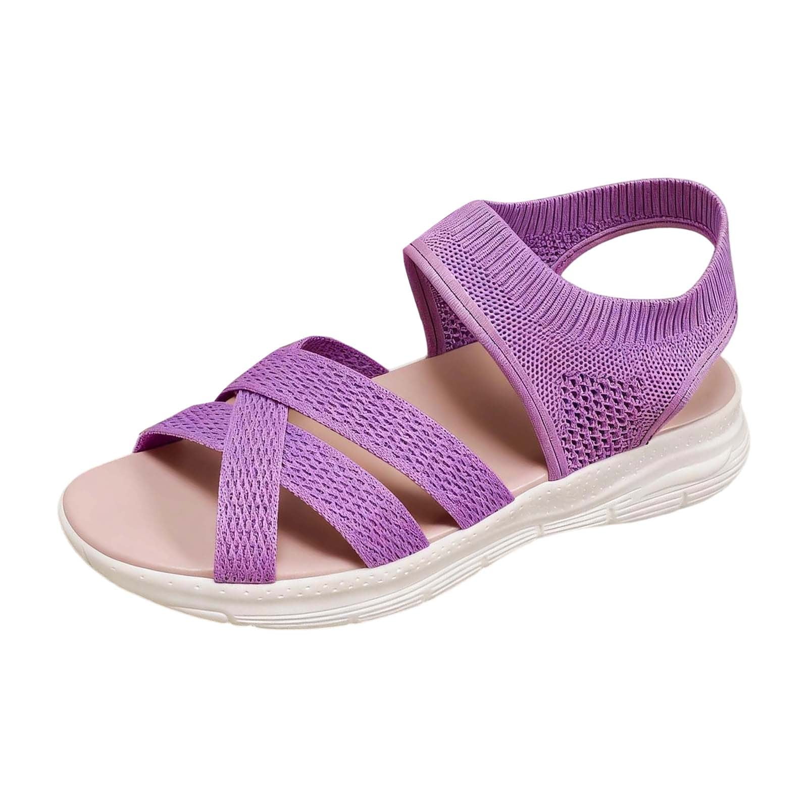 Fashion Summer Sport Sandals Comfortable Solid Color Toe Mesh Walking ...
