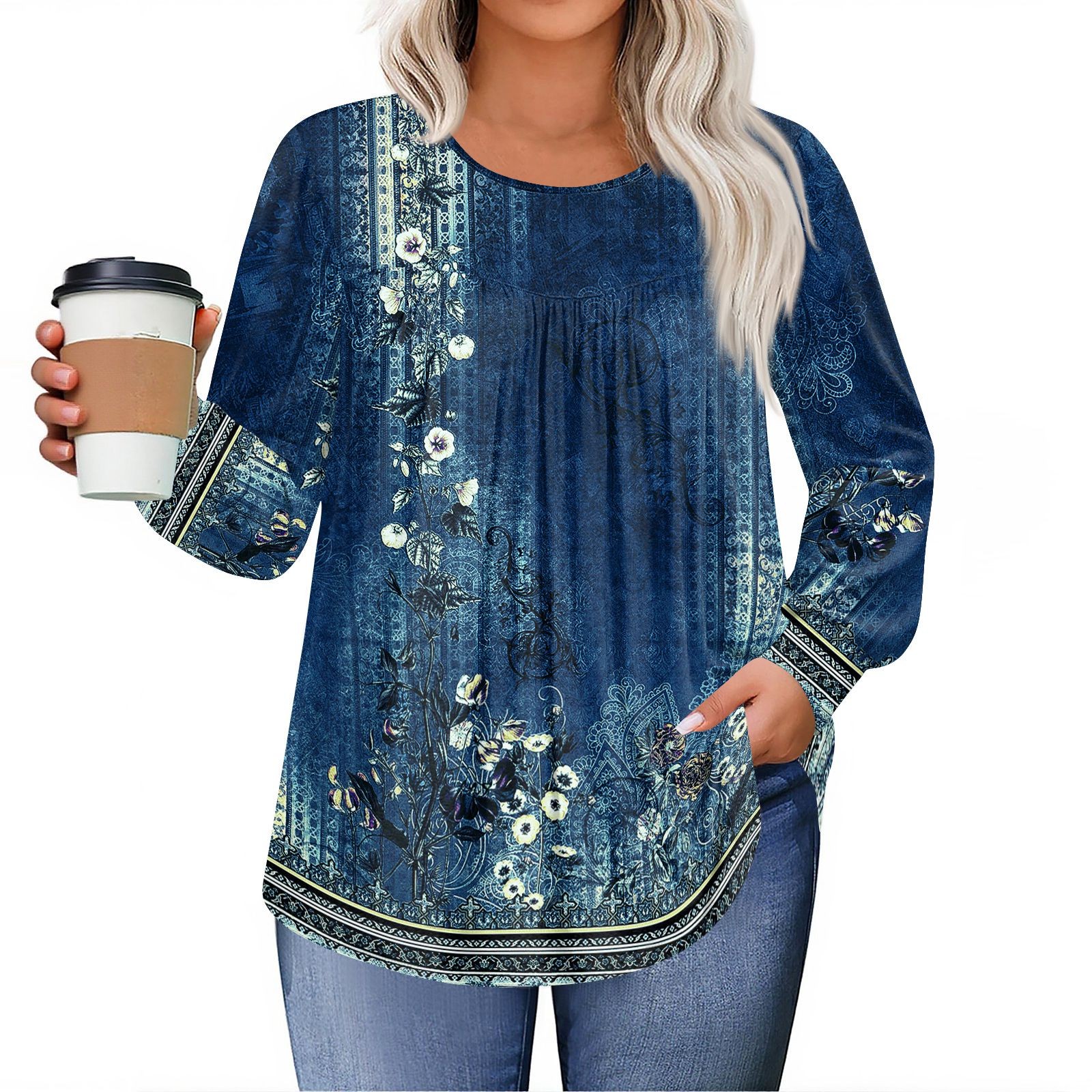 Fashion Summer Tops For Women,Premium And Sleek Round Neck Tunic Long ...
