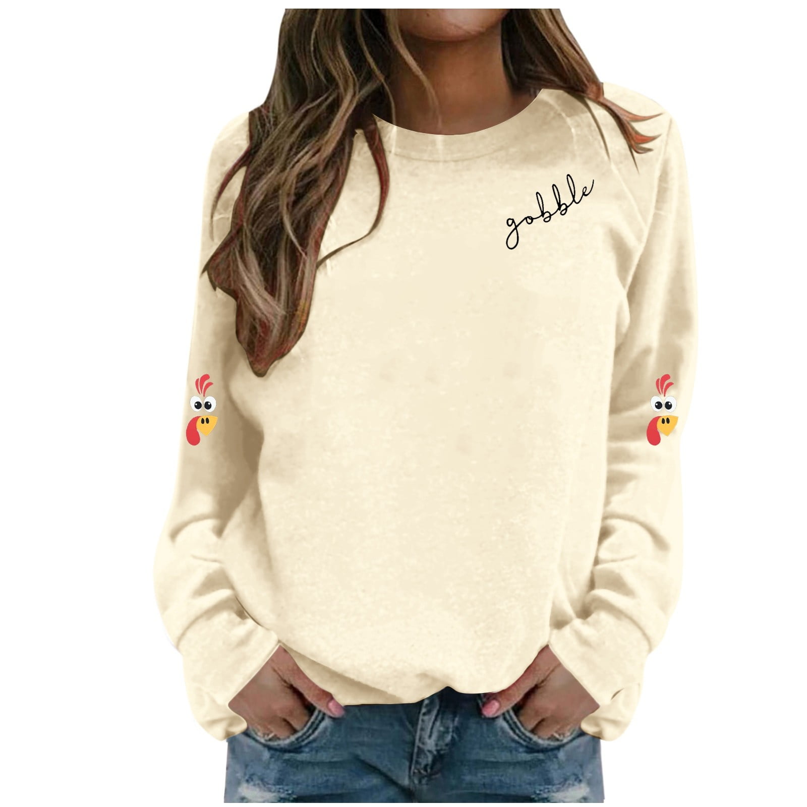 Fashion Sweatshirts For Women Thanksgiving Long Sleeve Crewneck Holiday ...