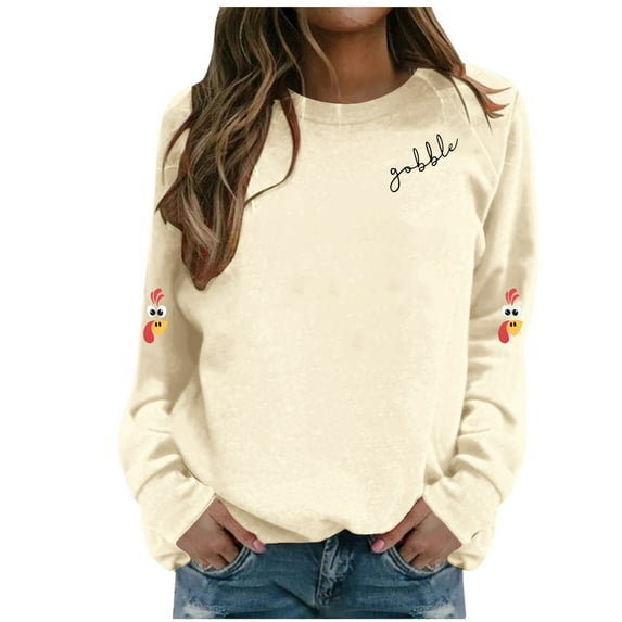 Fashion Sweatshirts For Women Thanksgiving Long Sleeve Crewneck Holiday ...