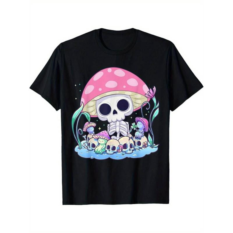 Fashion T shirt Skull Mushroom Shirt Pastel Goth Country Halloween Men ...