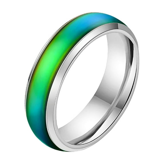 Fashion Thermochromic Stainless Steel Ring Color Changing Ring Jewelry ...