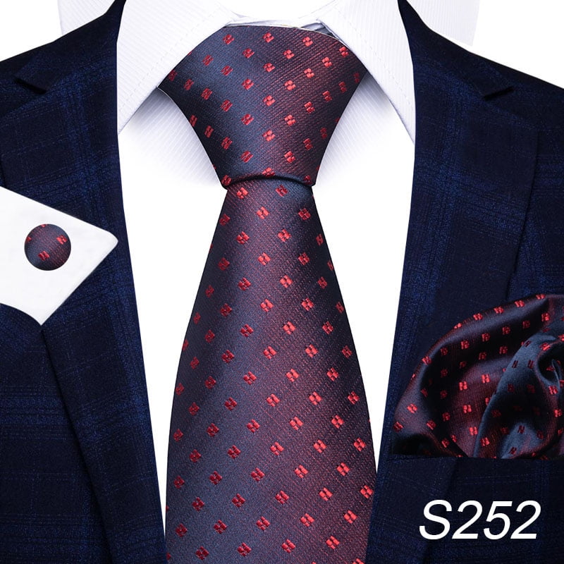 Fashion Tie For Men Woven Festive Present Tie Handkerchief Cufflink Set ...
