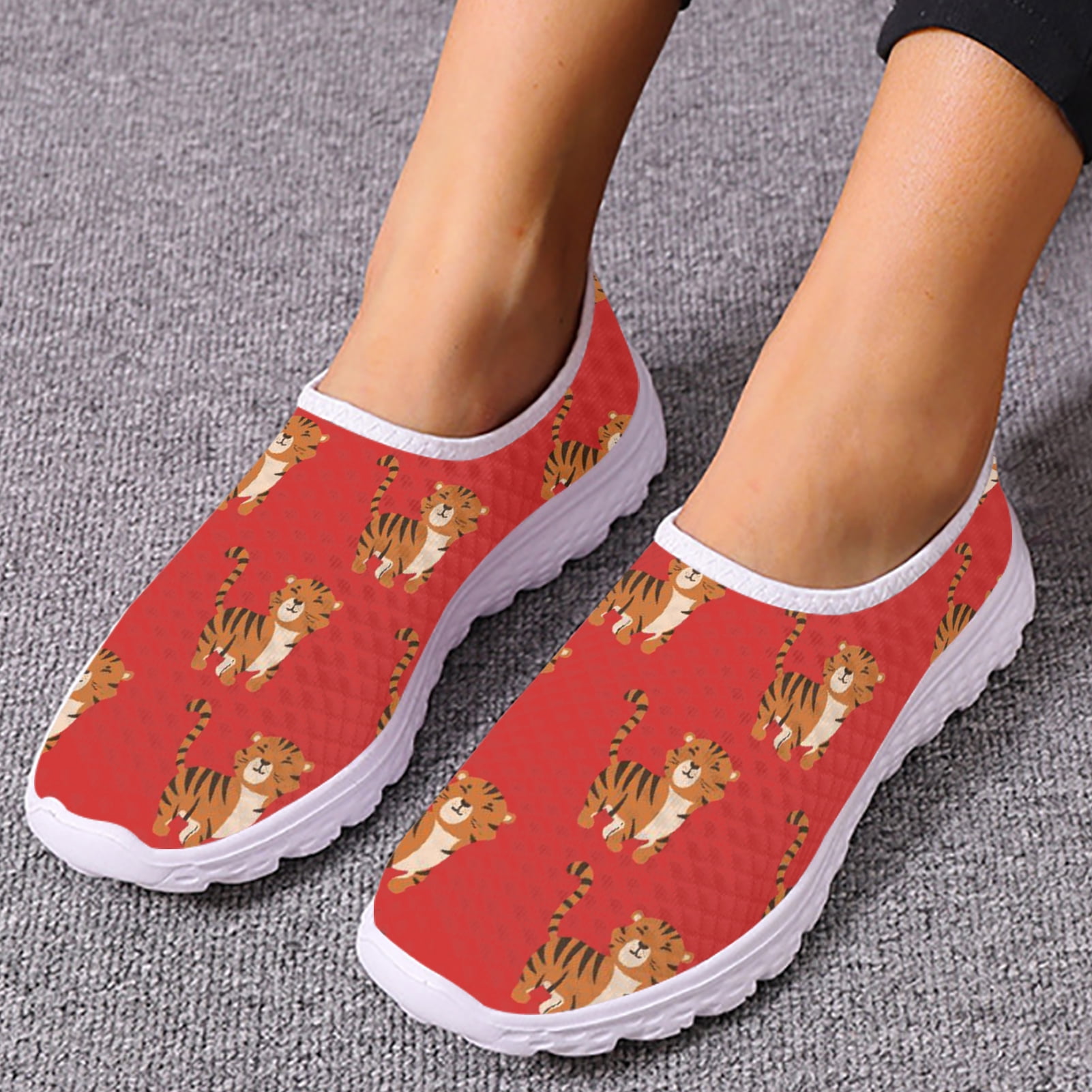 Fashion Tiger Jungle Design Outdoor Breathable Shoes Cartoon Tiger ...
