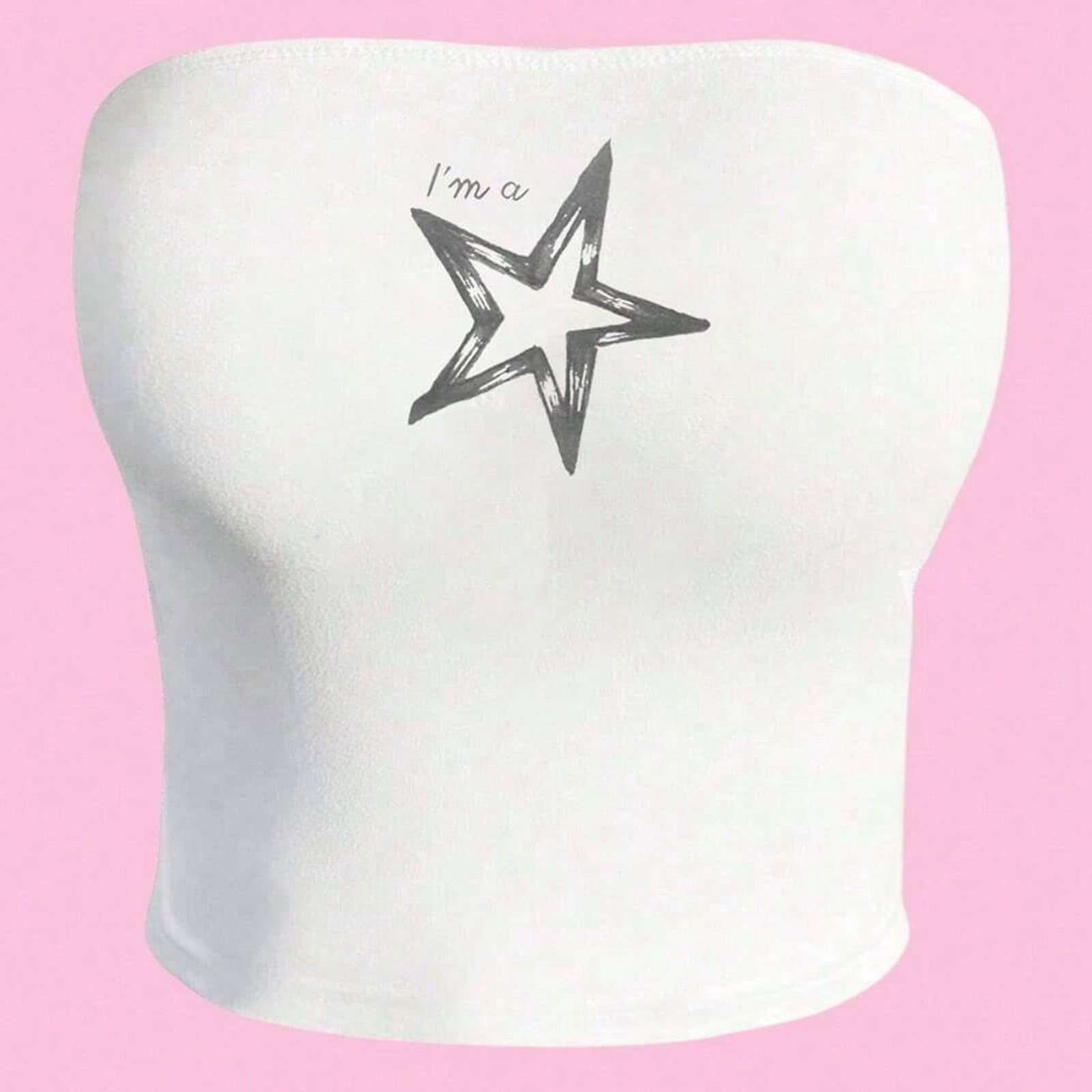 Fashion Tight Star Printed Tube Top Slim Fit Navel Short Hot Girl Top ...