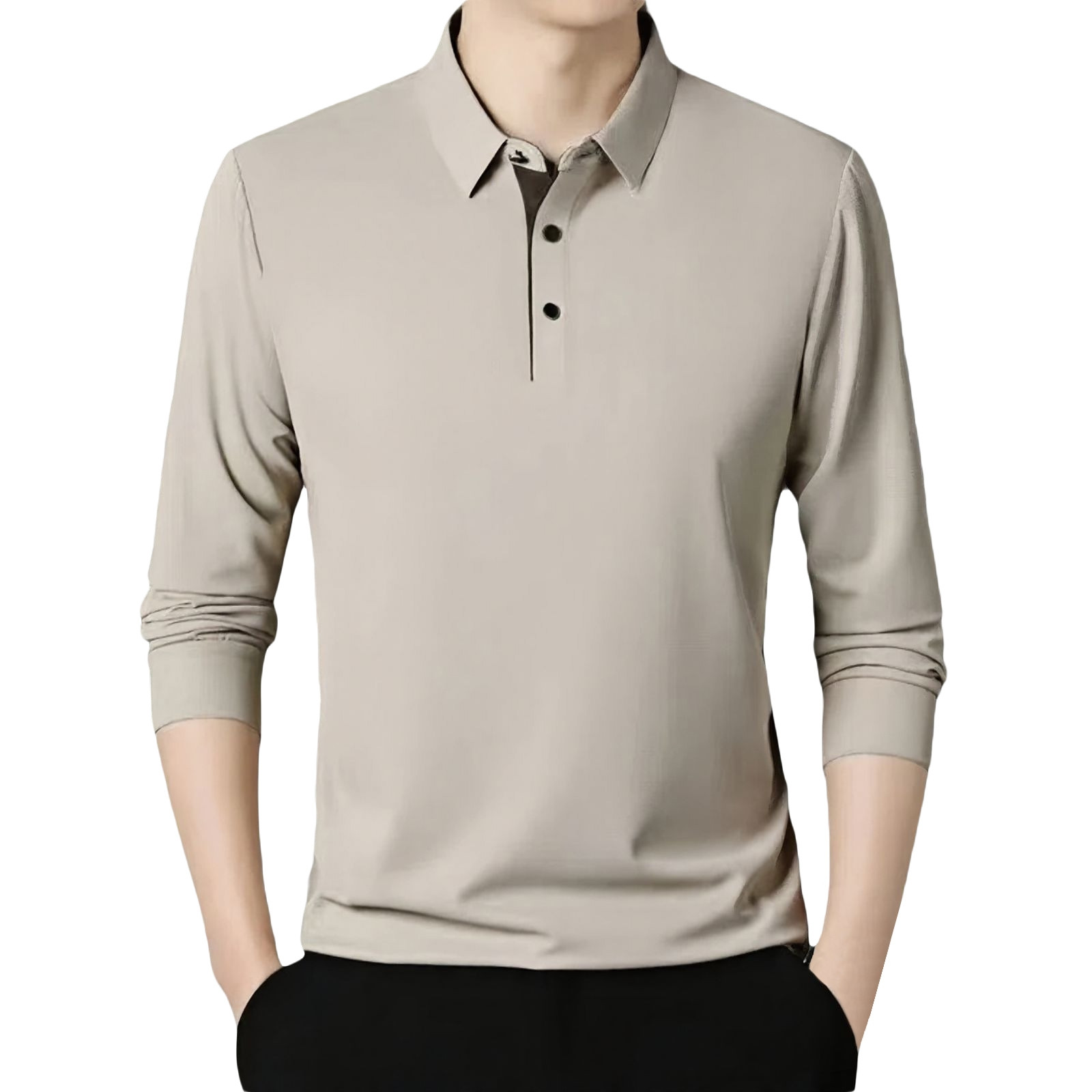 Fashion Top for Men - Classic Men's Long Sleeve Shirt Collared Top for ...