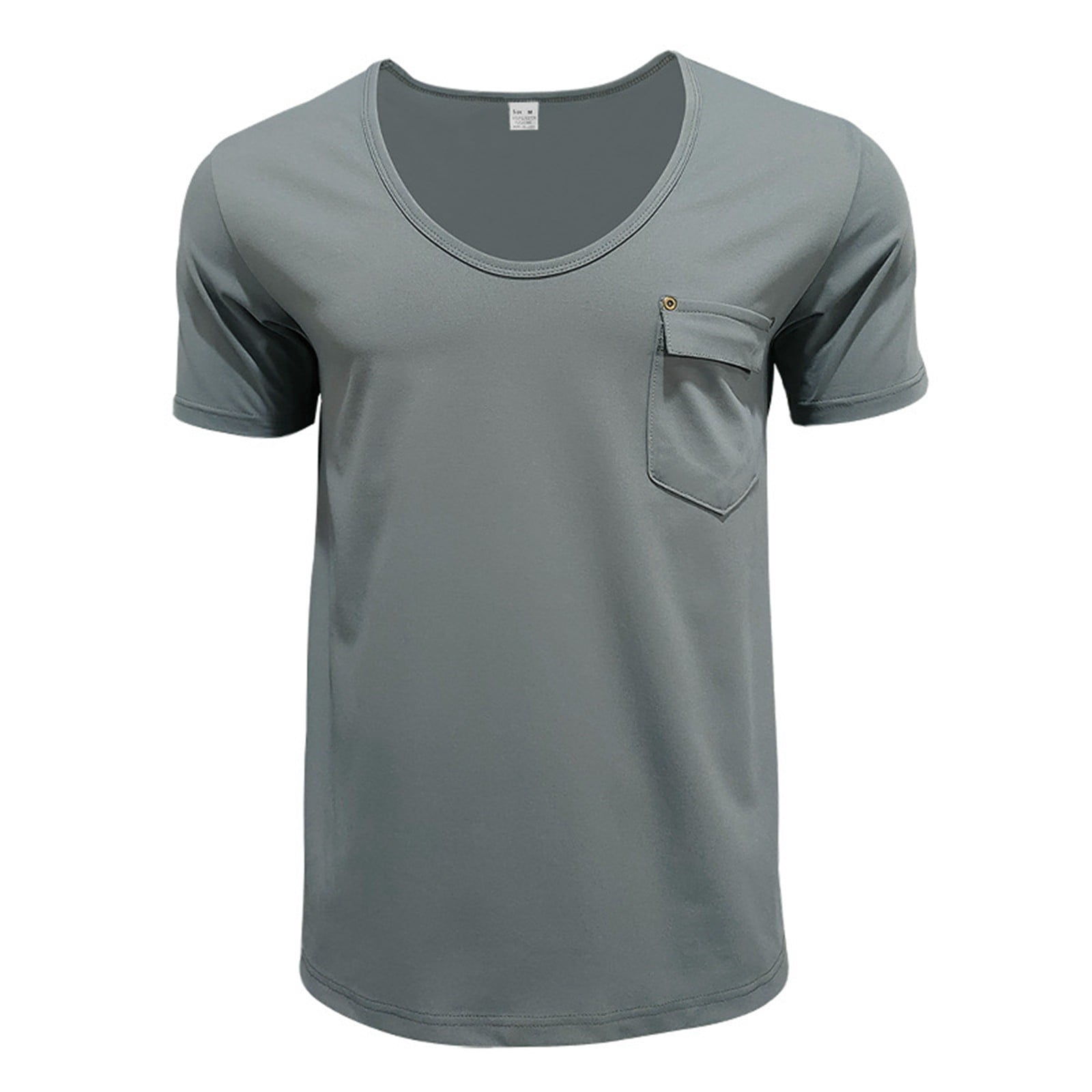 Fashion Top for Men - European and Style Men V Neck Pocket T Shirt ...