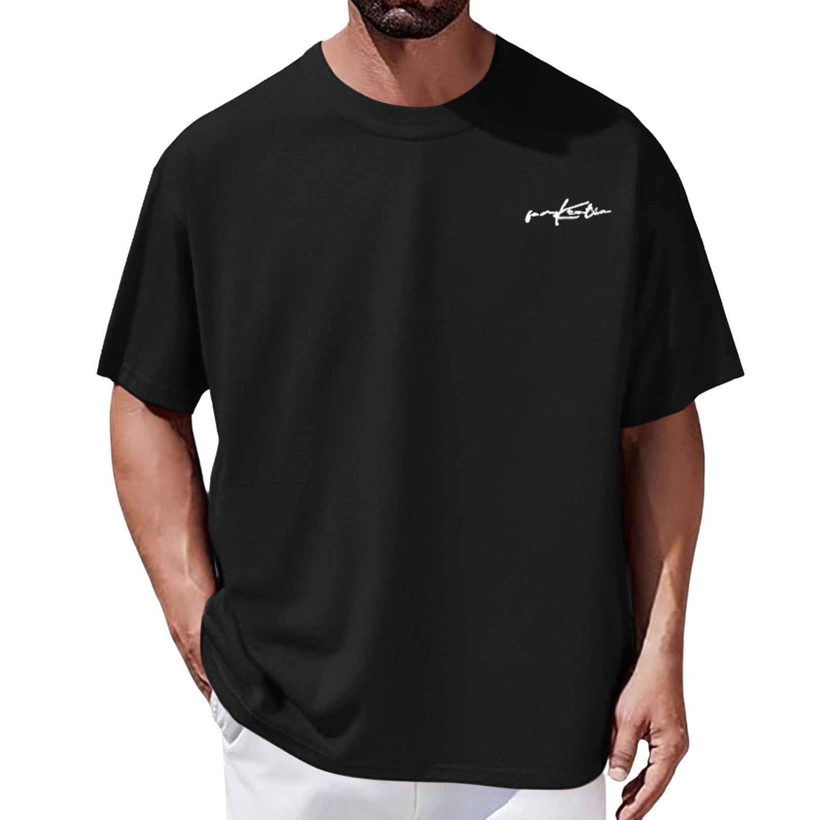 Fashion Top for Men - European Embroidery Letter Trend Men Comfortable ...