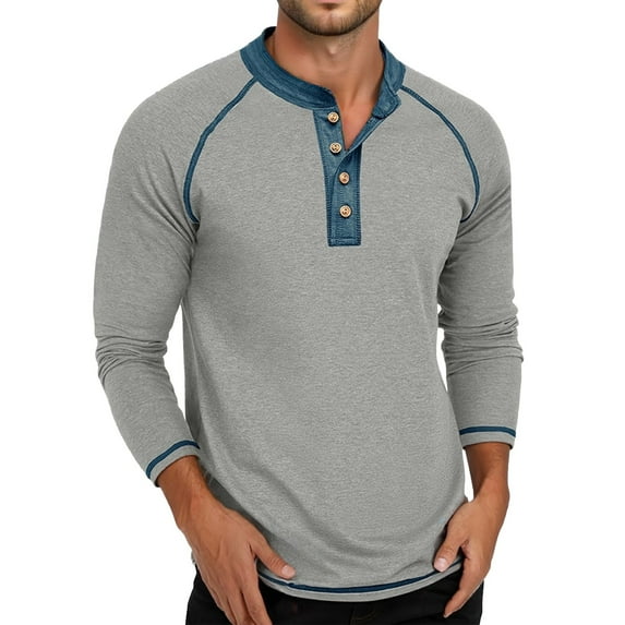 Fashion Top for Men - Men Long Sleeve Crew Neck Casual T Shirt Autumn ...