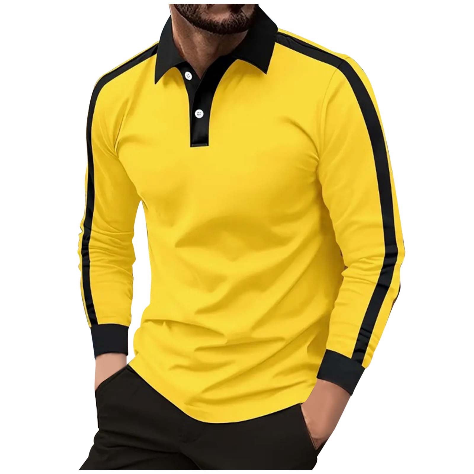 Fashion Top for Men - Men's Color Blocked Performance Shirt with Button ...
