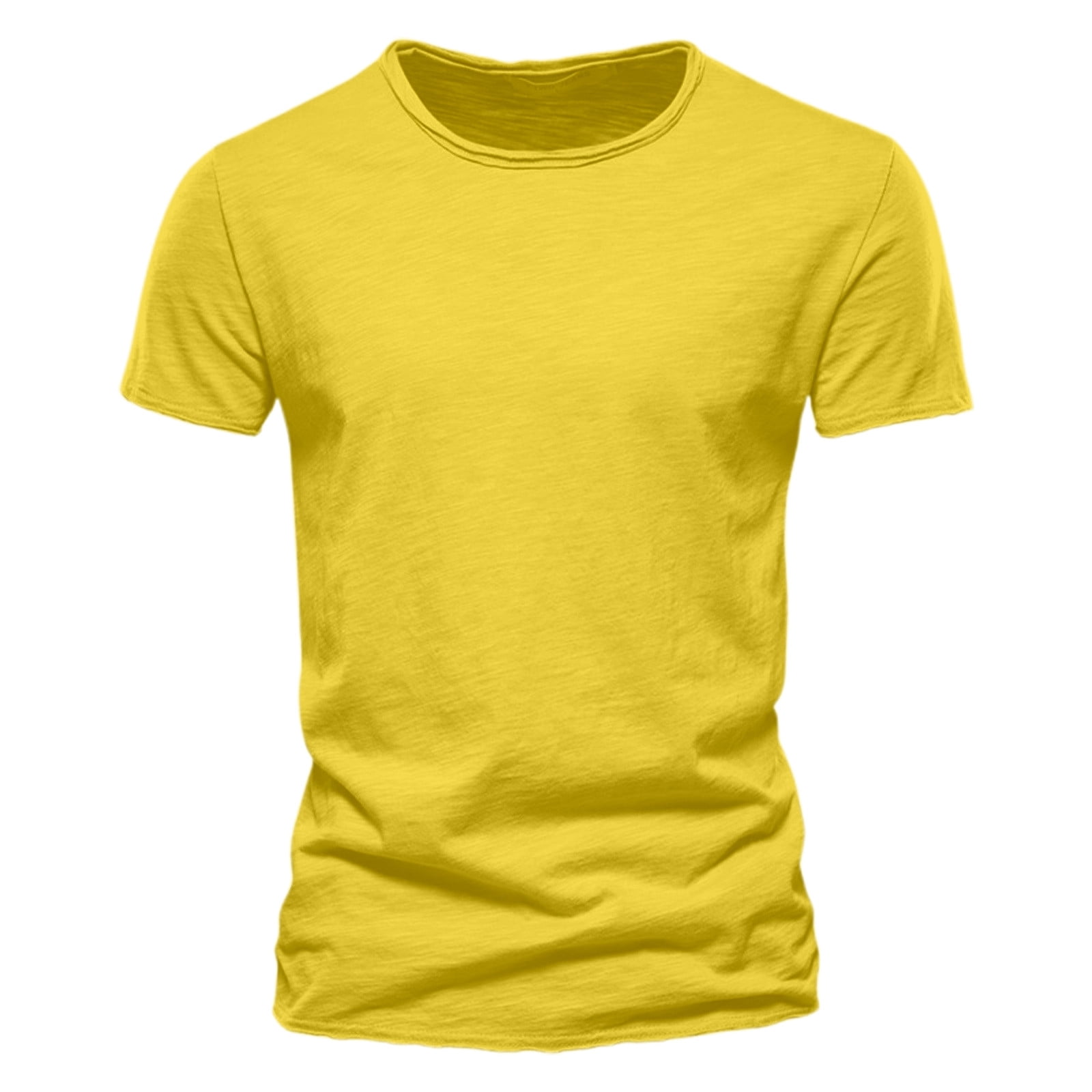 Fashion Top for Men - Mens Crew Neck Short Sleeve Tee Solid Color ...