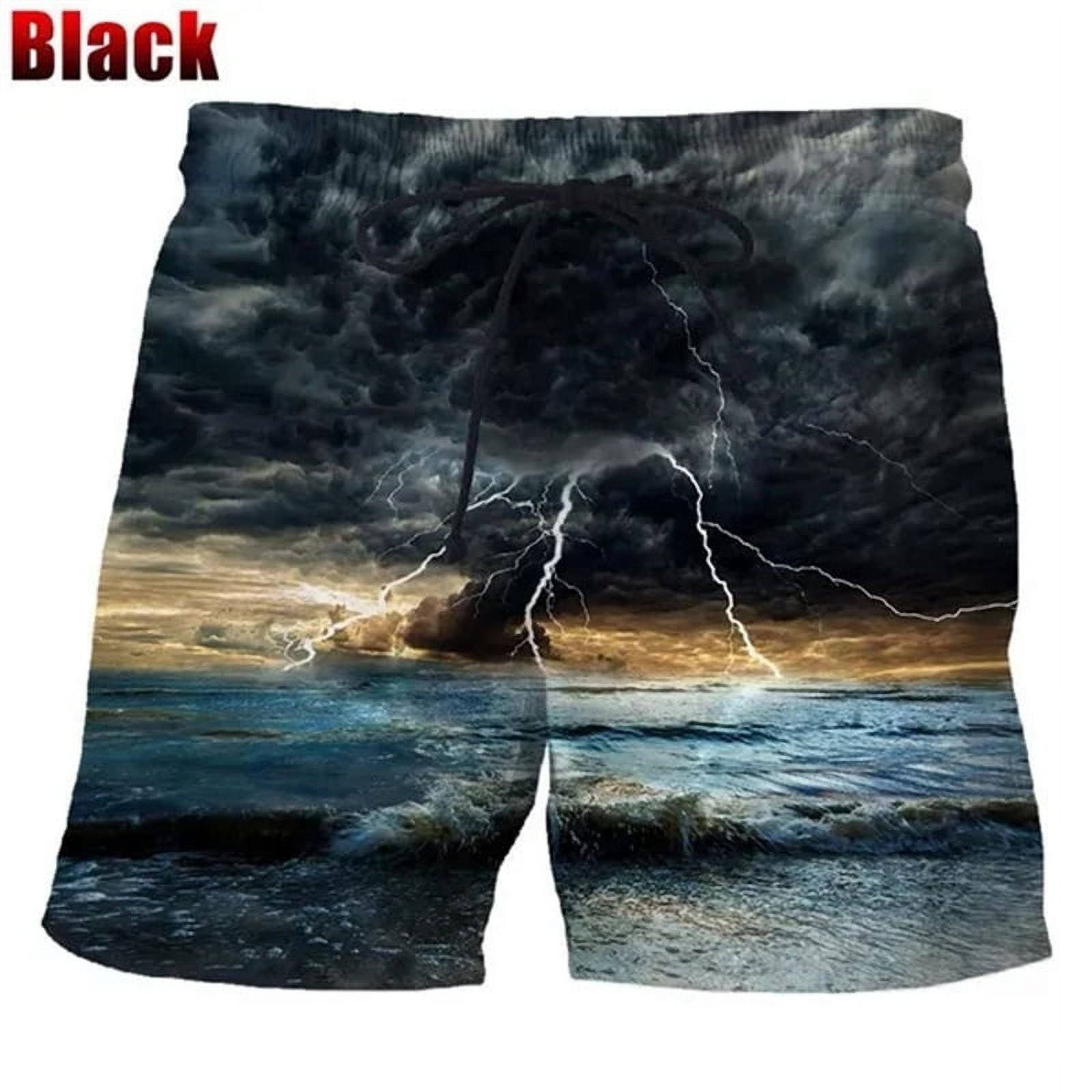 Fashion Tornado Pattern 3D Printing Shorts Men's Outdoor Leisure Sports ...