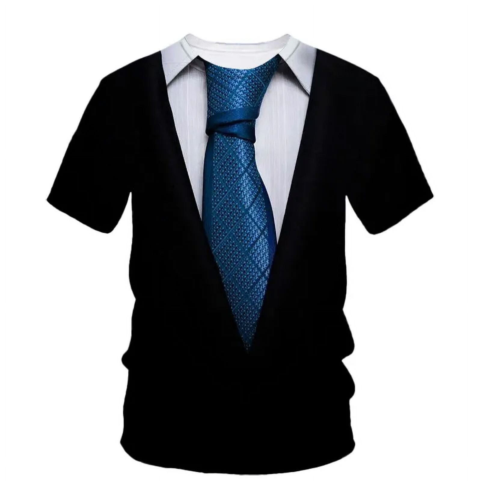 Fashion Trend Fake Two Suits Men's T-Shirt Brand Creative 3d Printed O ...