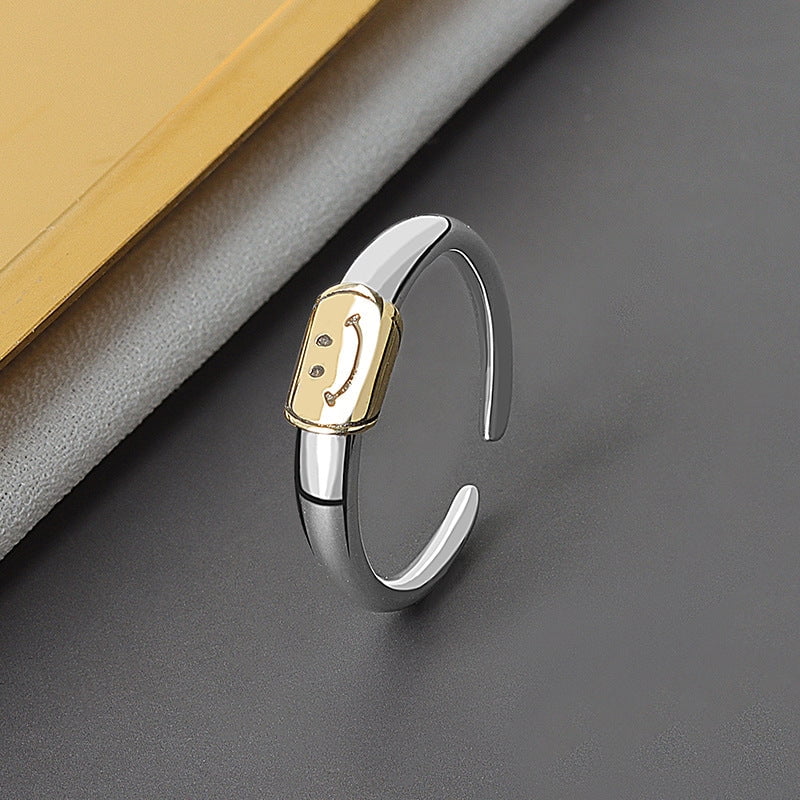 Fashion Trendy Electroplated Copper Ring, Retro Forest Style, Golden ...