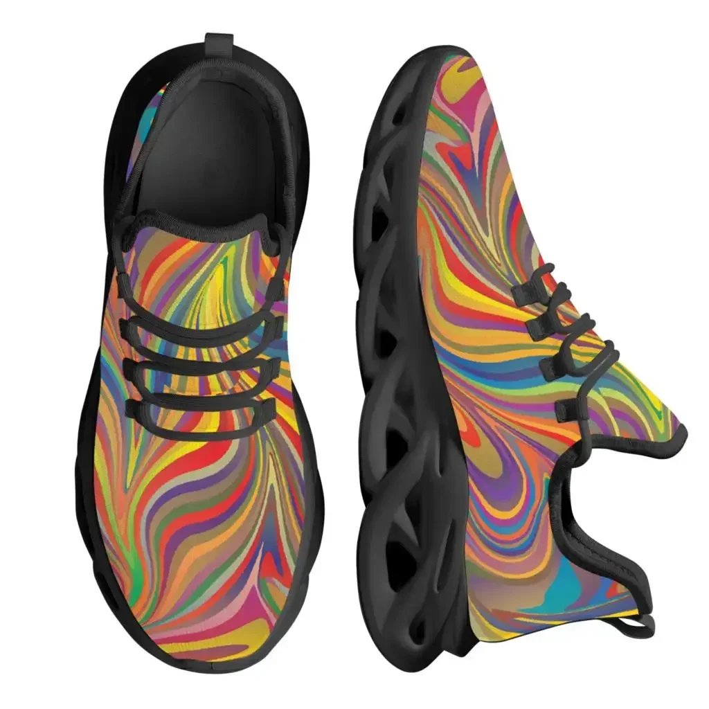 Fashion Trippy Colorful Mesh Breathable Outdoor Shoes Comfortable ...