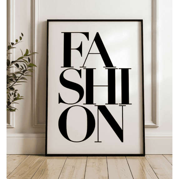 Fashion Typography Art, Gallery Wall, Black and White Word Letters Type ...