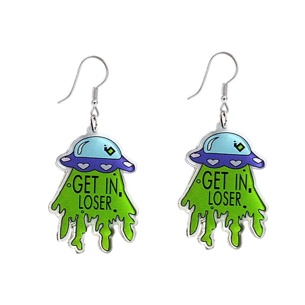 Fashion Get In Losser Drop Dangle Earrings Acrylic Novelty Weird Space ...