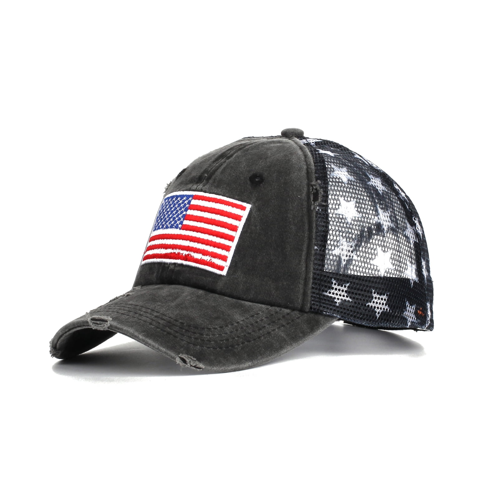 Fashion USA Embroidered Baseball Cap American Flag Mesh Cap Day ...