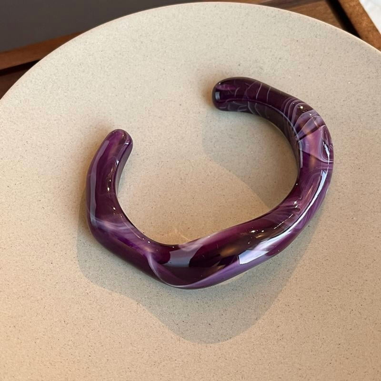 Fashion Unique Irregular Acrylic Cuff Bracelets For Women Simple Texture Multicolor Geometric ...