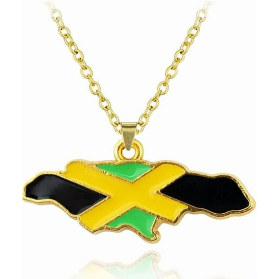 Fashion Unisex Country Country's Flag Map Gold Pendant Necklaces[l766 ...