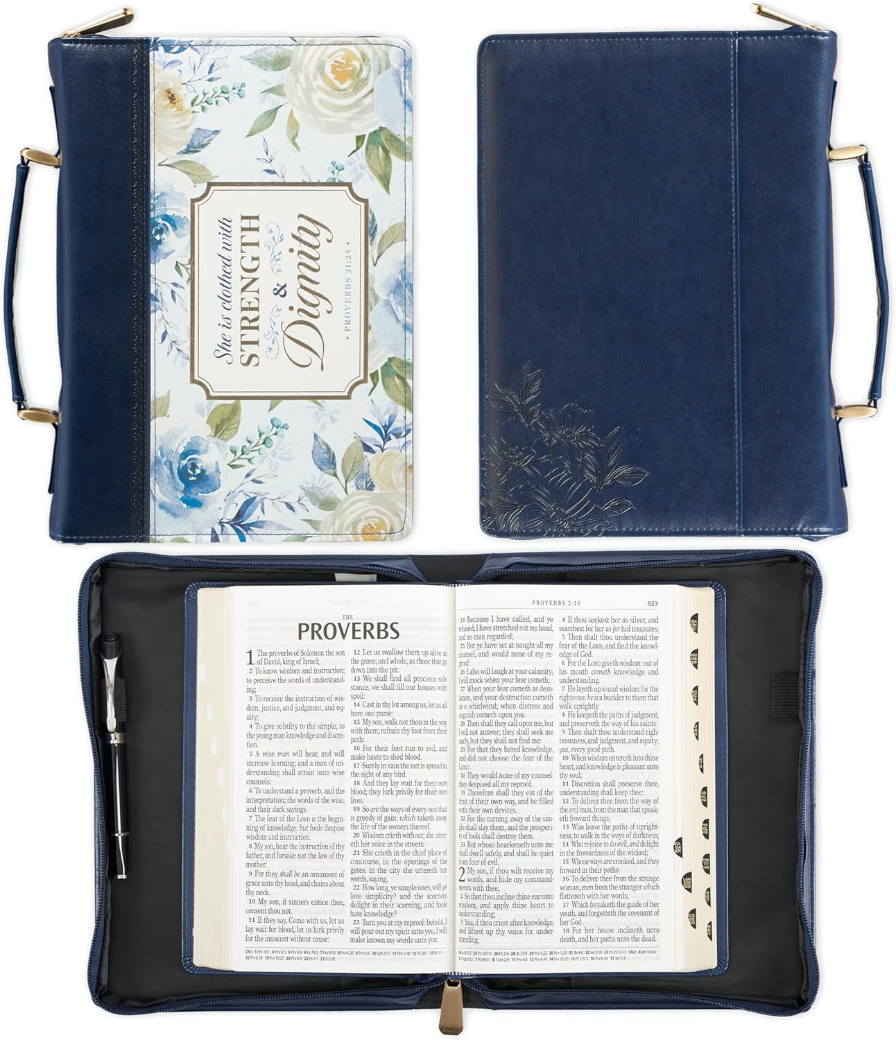 Fashion Vegan Leather Bible Cover Case for Women: Strength & Dignity ...