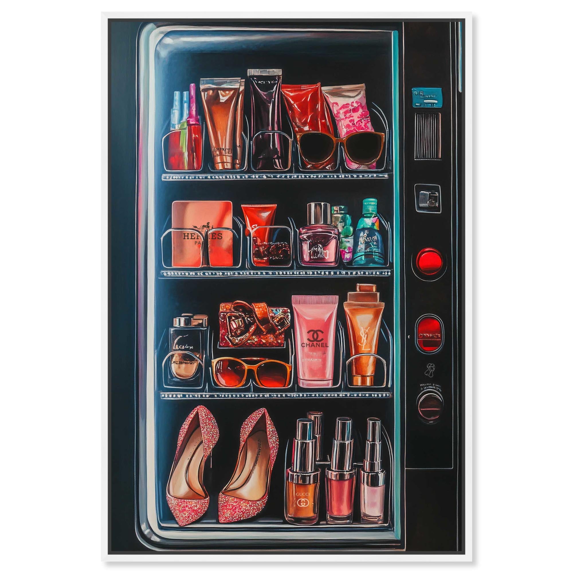 Fashion Vending Machine Canvas Fashion Posters by Art Remedy, White ...