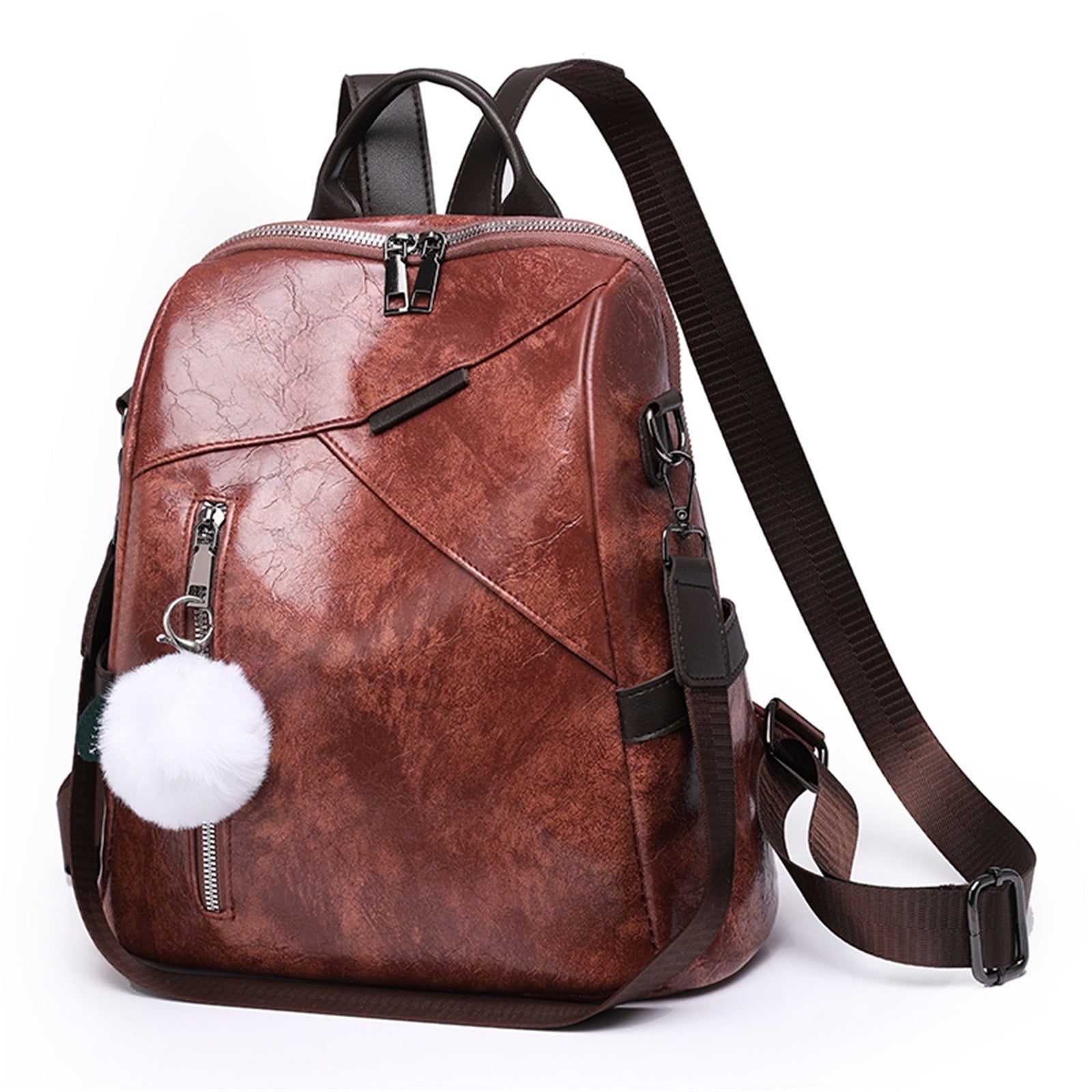 Fashion Versatile Solid Color Leather Removable Shoulder Bag Casual ...