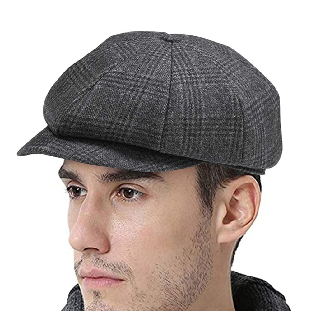 Fashion Vintage Wool Blended Beret Casual Short Brim Cap Beret flat Top ...